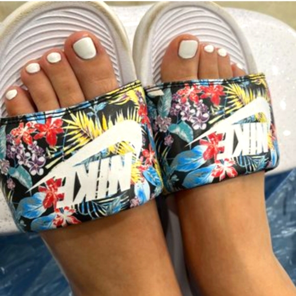 Nike | Shoes | Nike Victoria One Tropical Print Slides | Poshmark
